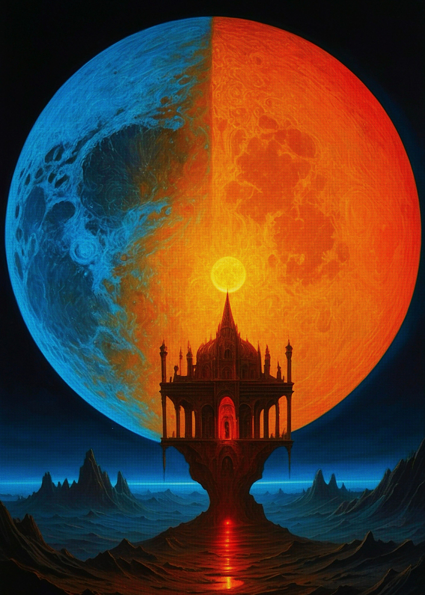 'Moon Castle' Poster, picture, metal print, paint by My Kido Art | Displate