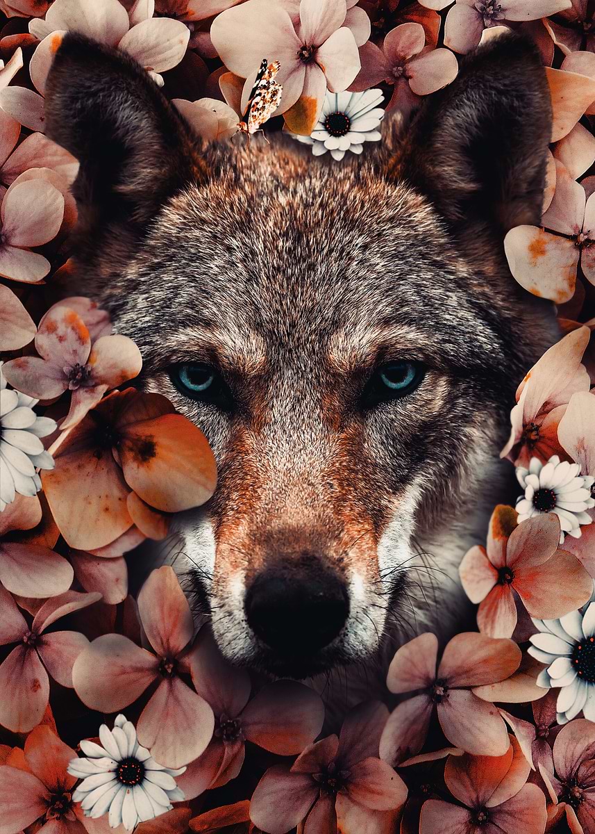 'Wolf' Poster, picture, metal print, paint by Wouter Rikken | Displate