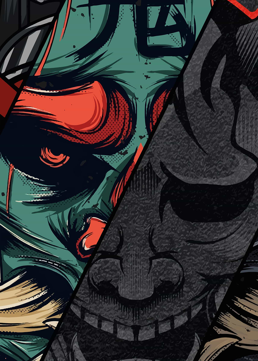 'The Oni Mask' Poster, picture, metal print, paint by Demiurge | Displate