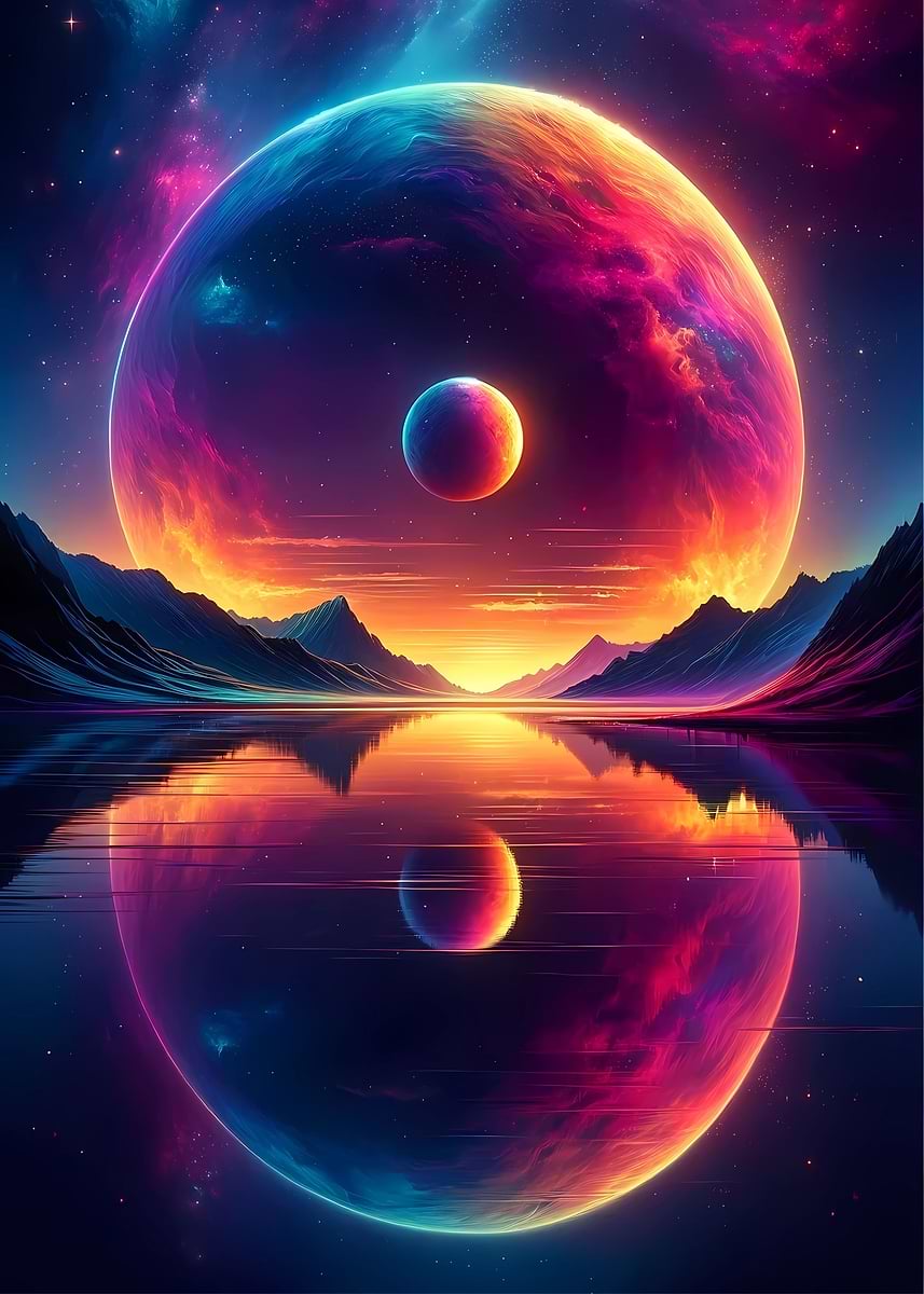 'Planet Reflection' Poster, picture, metal print, paint by Dystopian ...