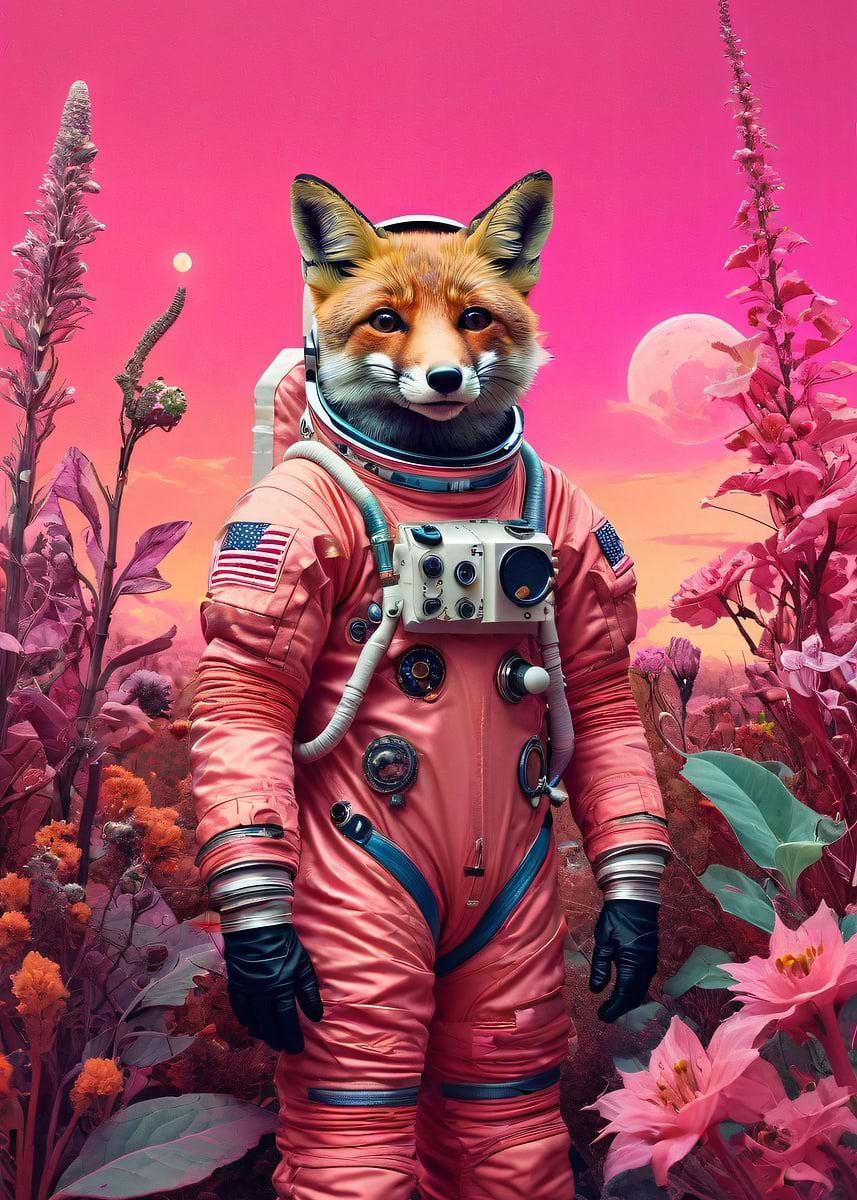 'Fox in Space' Poster, picture, metal print, paint by KingTail Designs ...