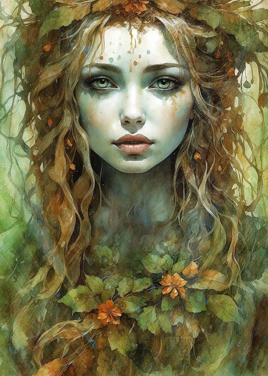 'Celtic Dryad' Poster, picture, metal print, paint by Shroom Squirrel ...
