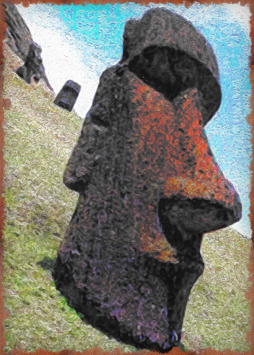 'Stone head moai meme' Poster, picture, metal print, paint by Limited ...