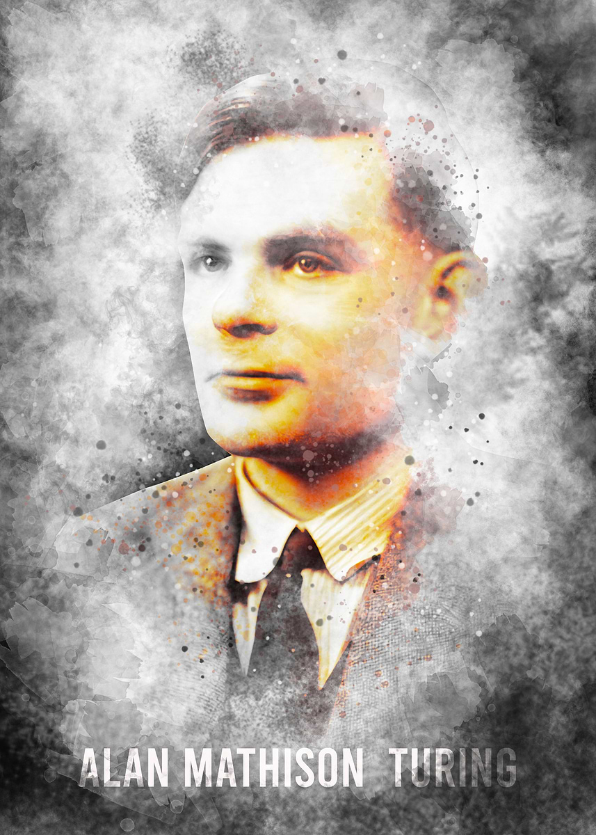 'alan turing' Poster, picture, metal print, paint by Em sandia | Displate