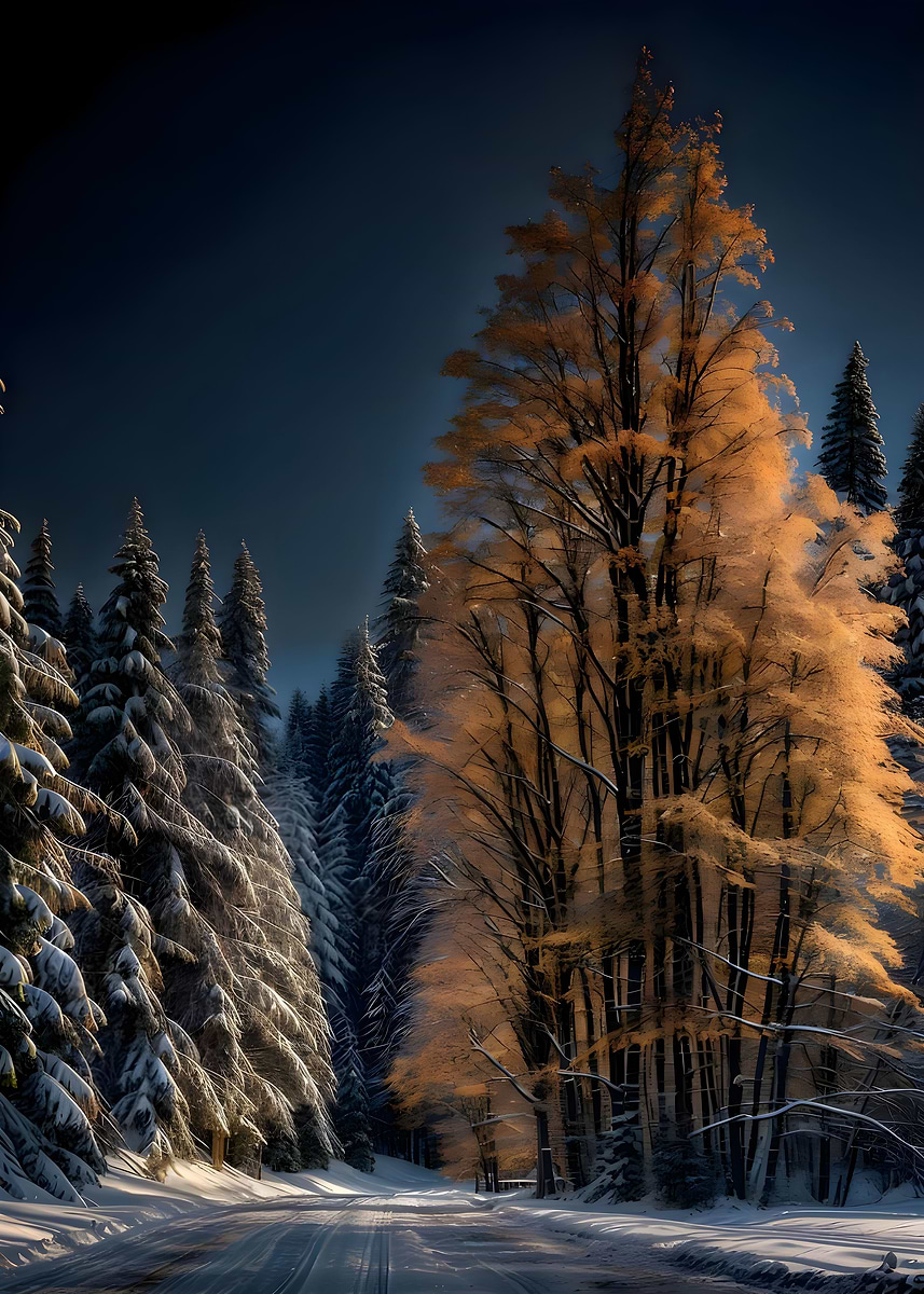 'Beautiful winter landscape' Poster, picture, metal print, paint by ...