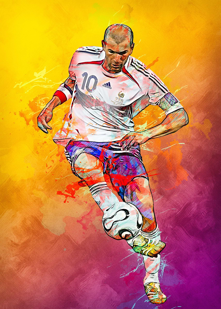 'zinedine zidane' Poster, picture, metal print, paint by Nguyen Thi Thu ...