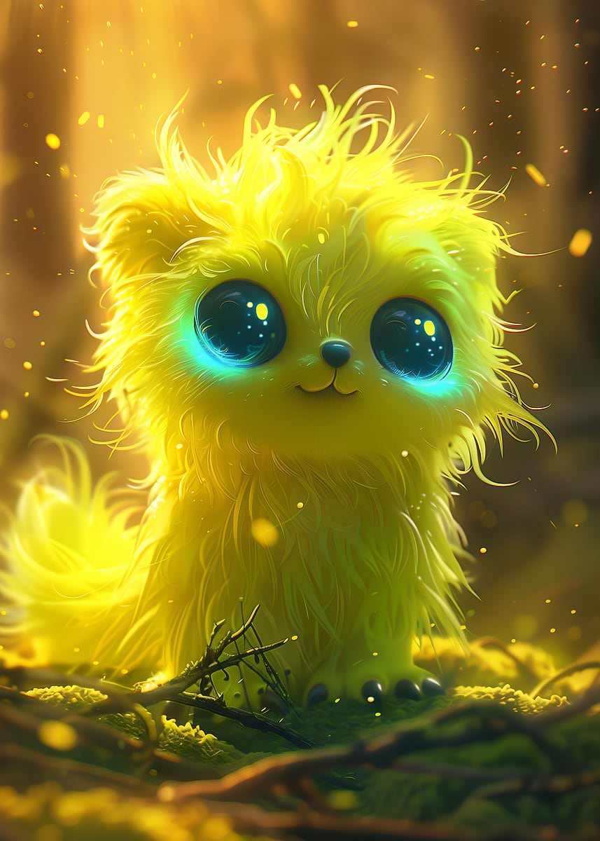 'Unfluffy Firefly Monster' Poster, picture, metal print, paint by Adam ...