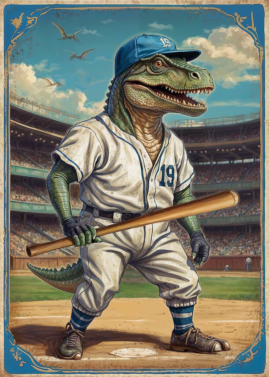 'Prehistoric Slugger 19' Poster, picture, metal print, paint by Mudge ...