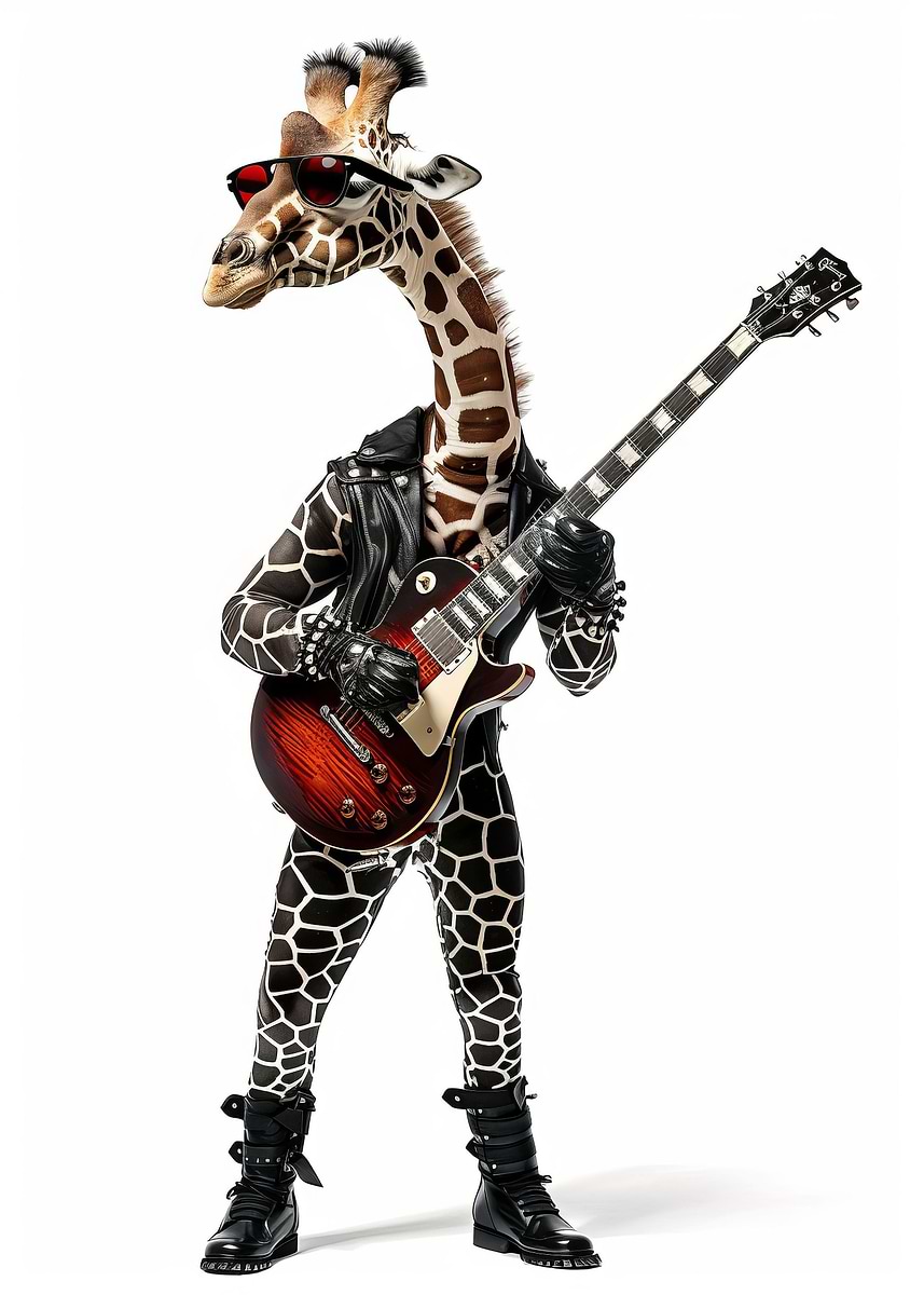 'Giraffe Guitar' Poster, picture, metal print, paint by Henning ...