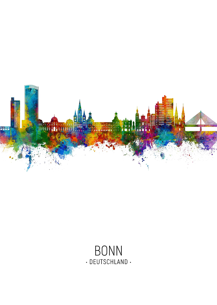 'Bonn Skyline Deutschland' Poster, picture, metal print, paint by ...