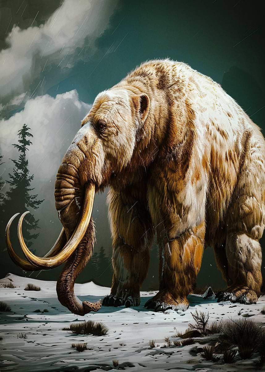 'Woolly Mamoth' Poster, picture, metal print, paint by tricky dee ...