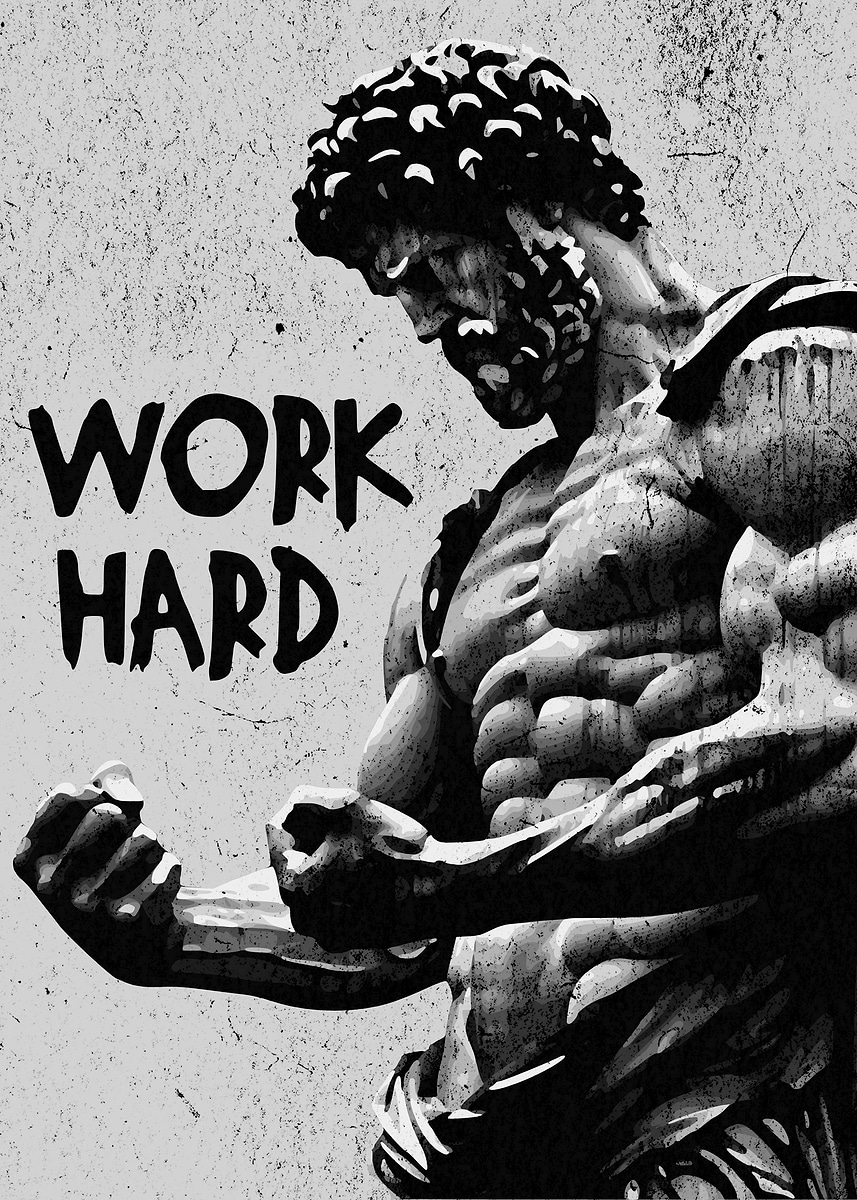 'Work Hard Marcus Aurelius' Poster, picture, metal print, paint by ...