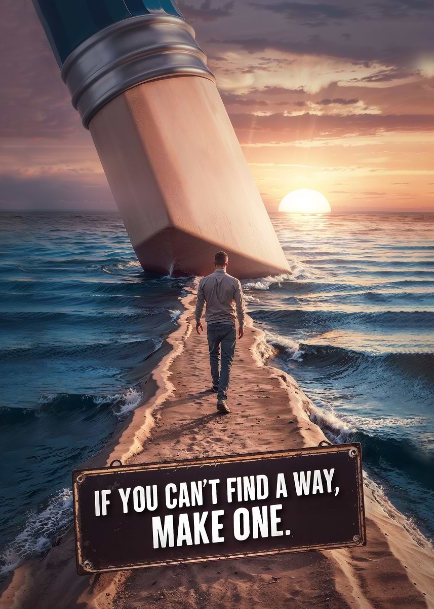 'Find A Way' Poster, picture, metal print, paint by Bruno Macedo | Displate