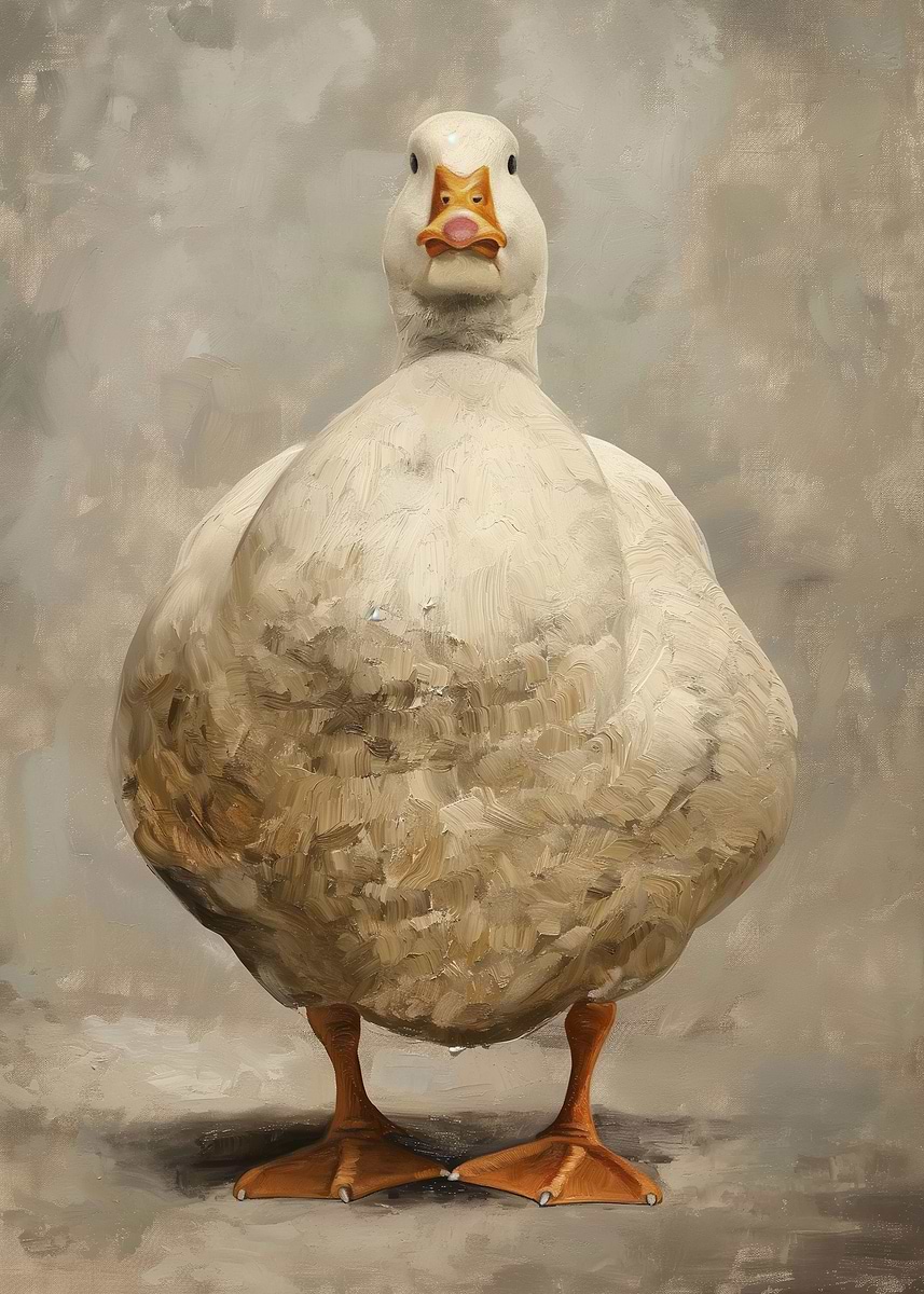 'Serious White Fat Duck' Poster, picture, metal print, paint by Zenz ...