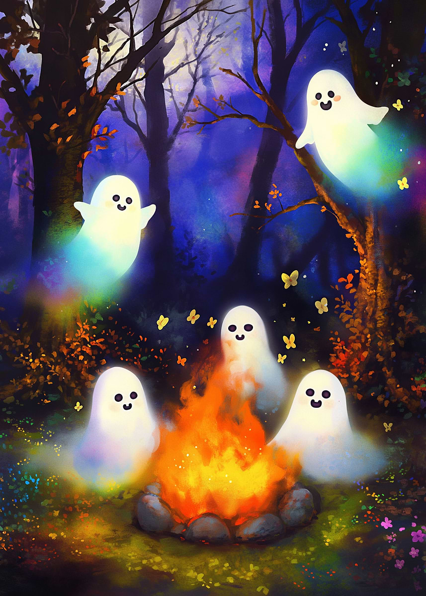 'Ghost Campfire' Poster, picture, metal print, paint by Lilianna ...