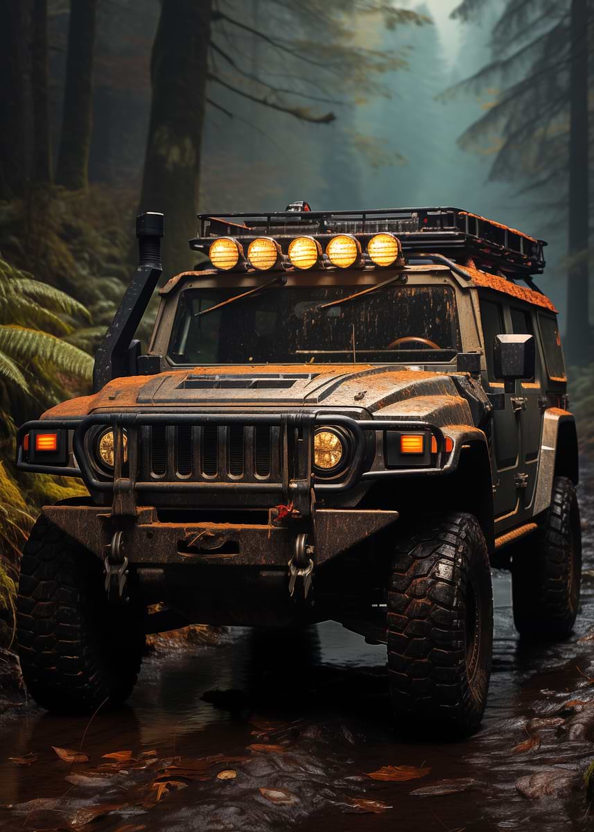 'Hummer off road 4x4 SUV' Poster, picture, metal print, paint by Roman ...