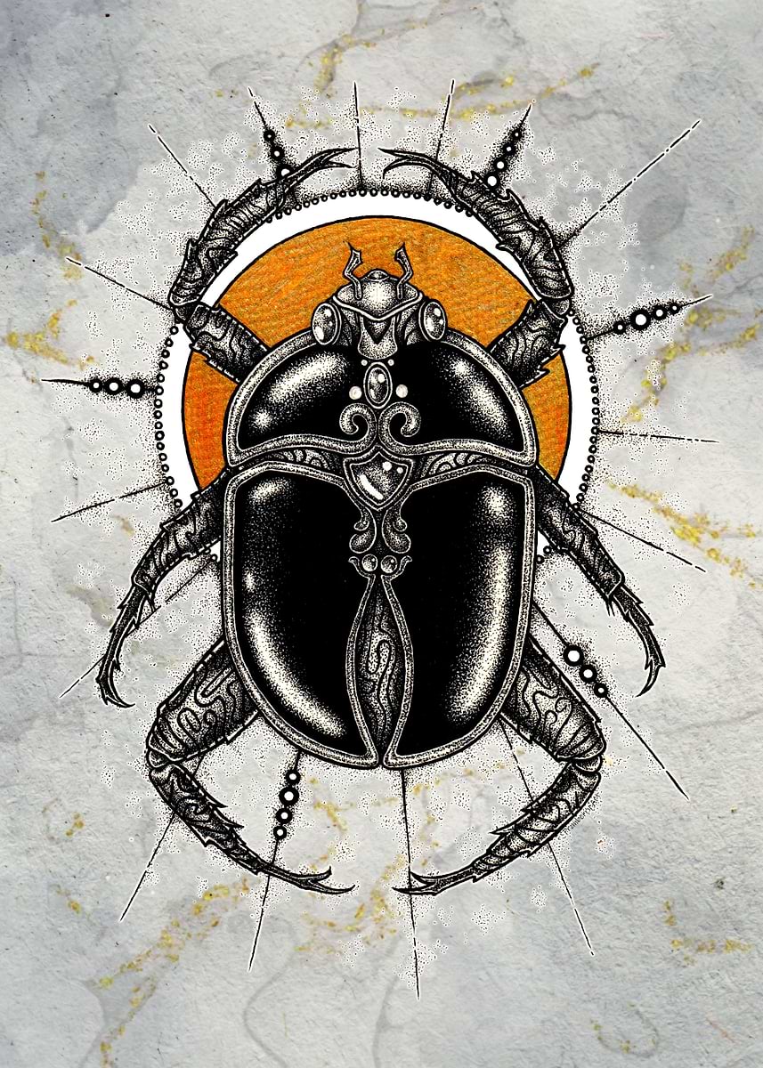 'Scarab in Gold' Poster, picture, metal print, paint by Franberry Art ...