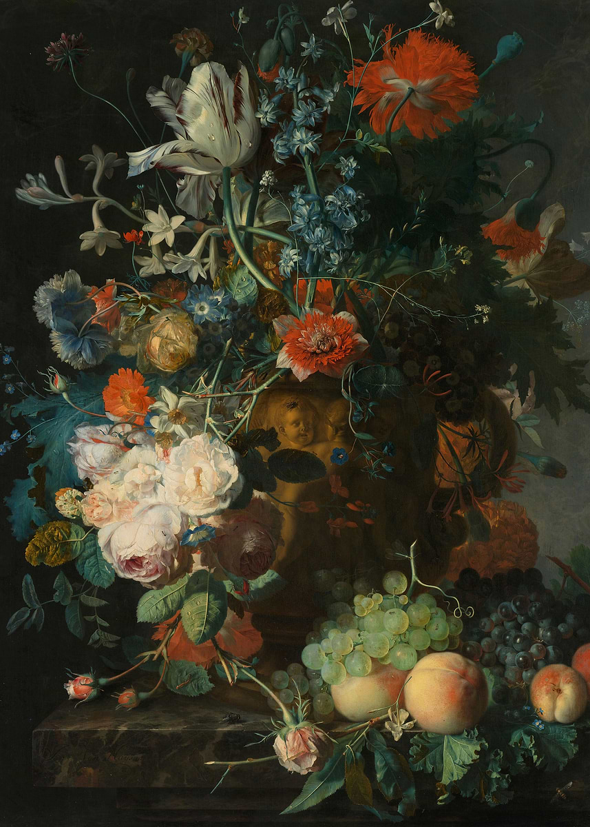 'Opulent Floral Still Life' Poster, picture, metal print, paint by ...