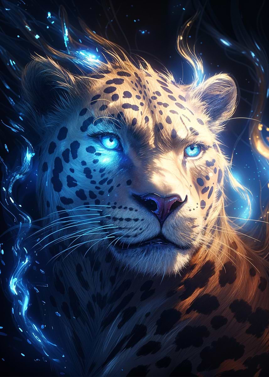 'Cosmic Celestial Cheetah' Poster, picture, metal print, paint by ...