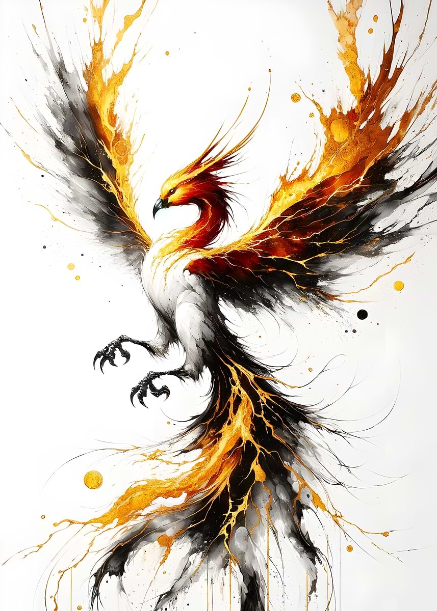 'Painting Phoenix' Poster, picture, metal print, paint by MDZ | Displate