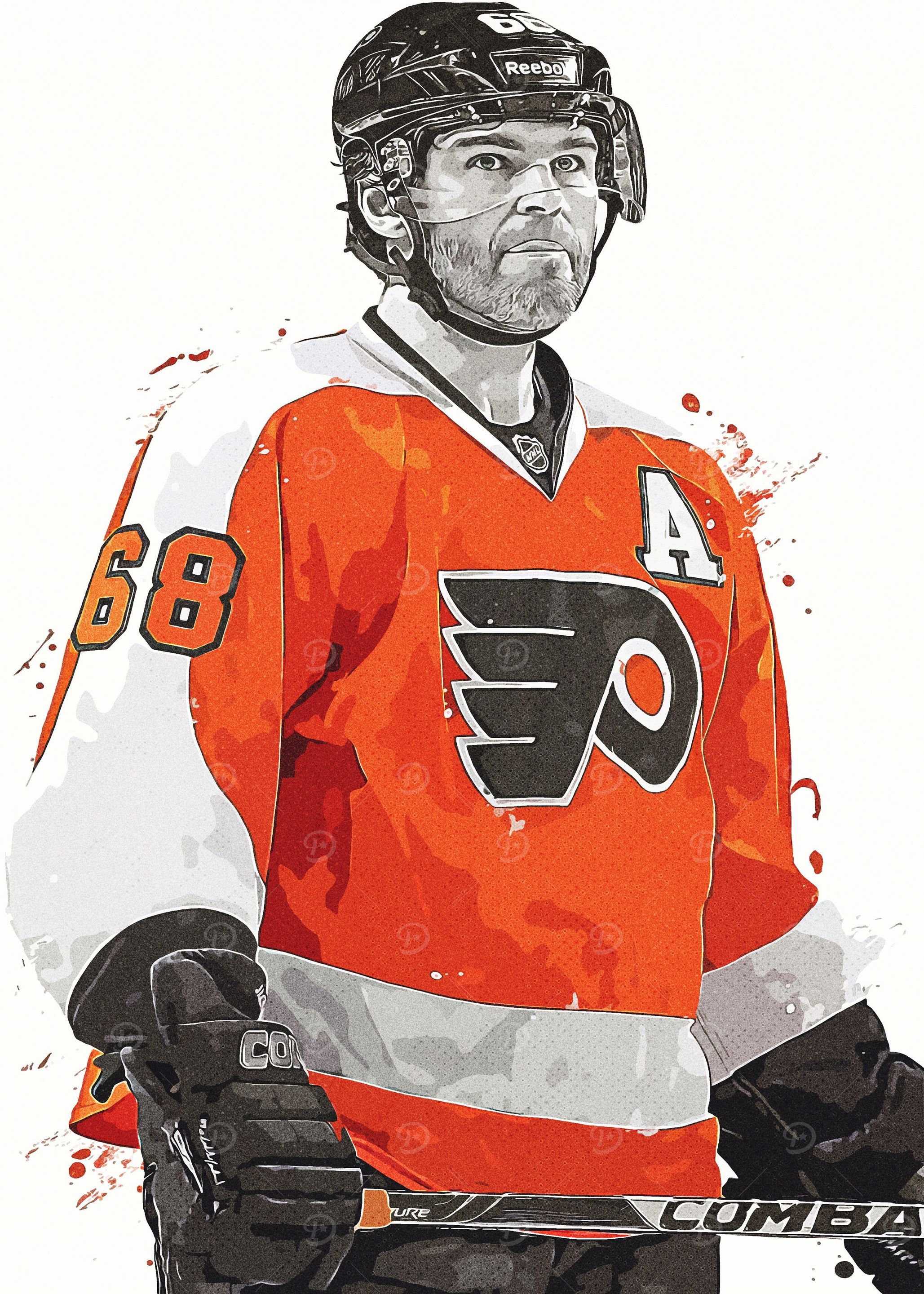 'Hockey Player Painting' Poster, picture, metal print, paint by Without ...