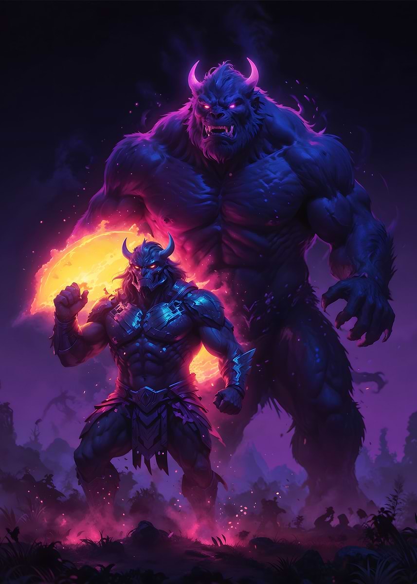 'Monsters' Poster, picture, metal print, paint by VR World | Displate