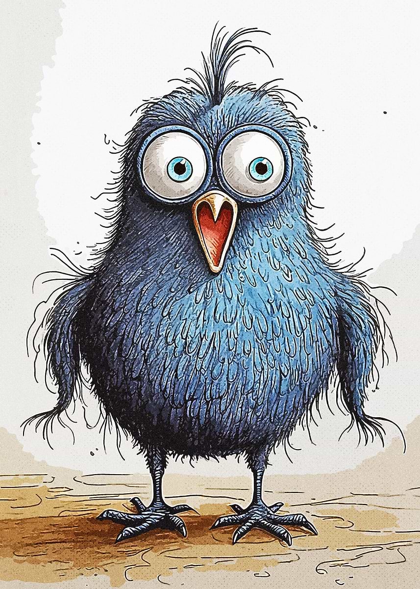'Blue Birds Meme' Poster, picture, metal print, paint by Lucky Star ...