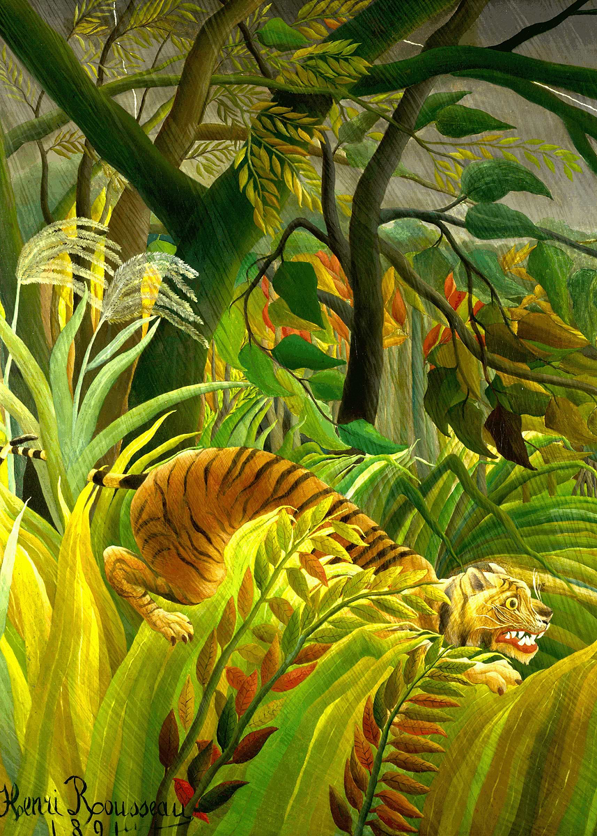 'Tiger in a Tropical Storm' Poster, picture, metal print, paint by ...