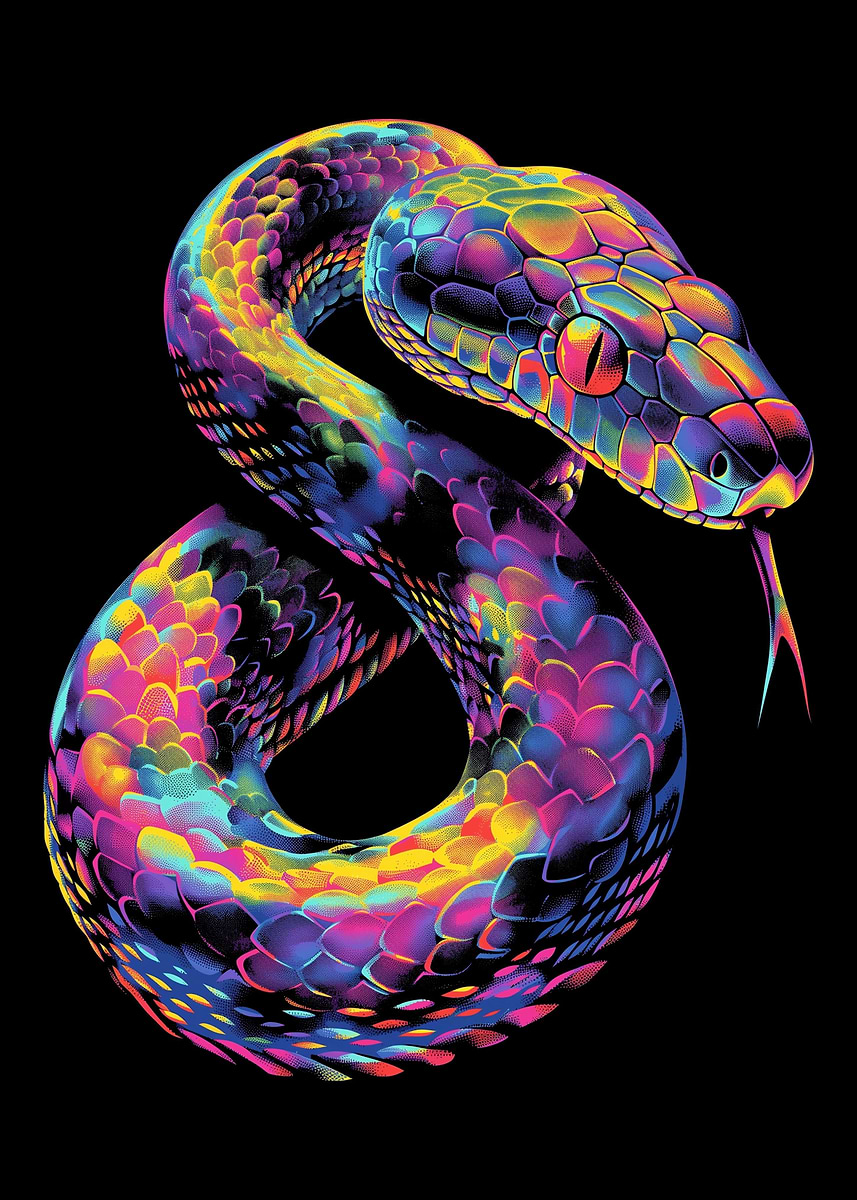 'Ball Python Snake Pop Art' Poster, picture, metal print, paint by ...