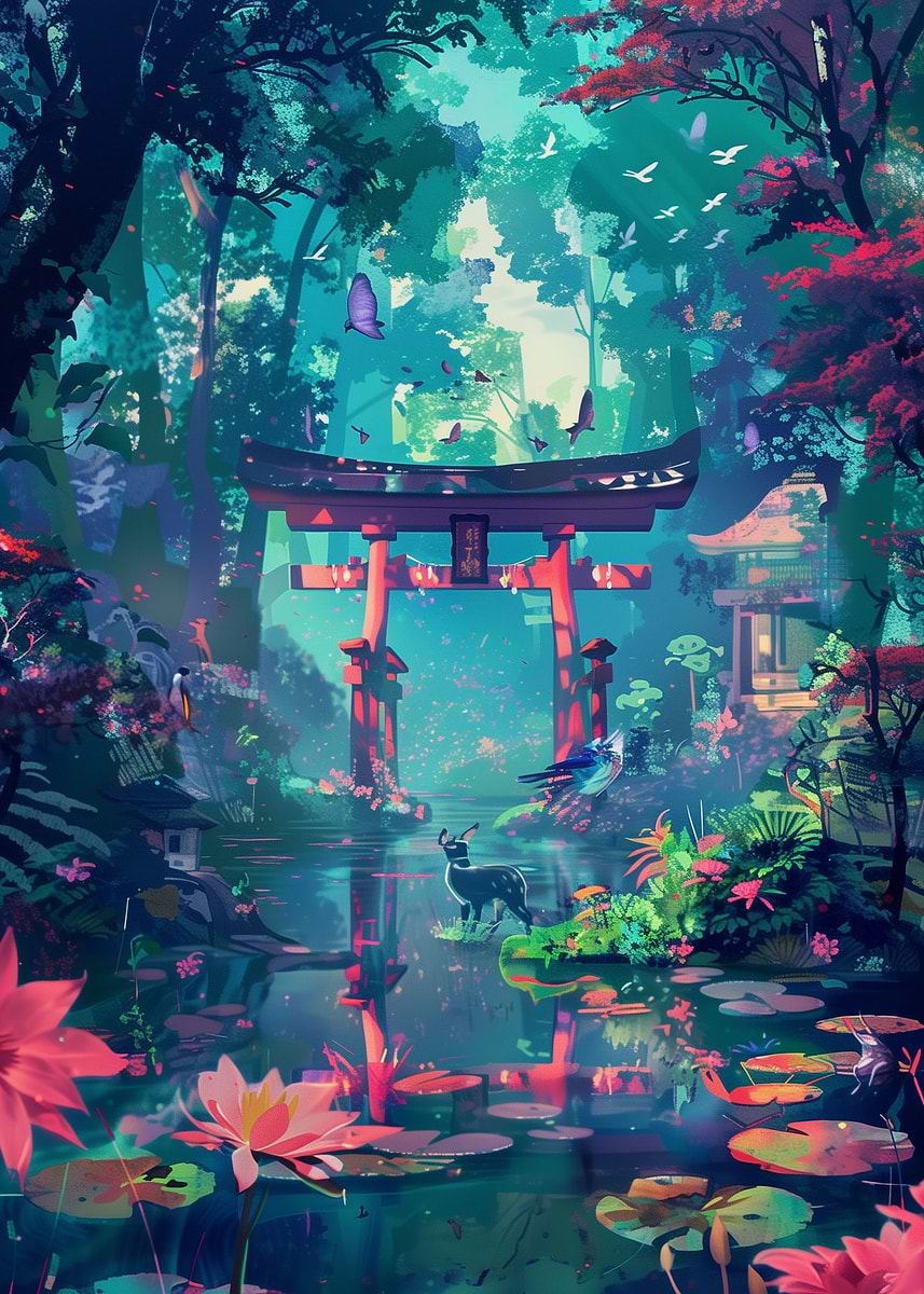'Torii Gate Japanese' Poster, picture, metal print, paint by Displate Master | Displate