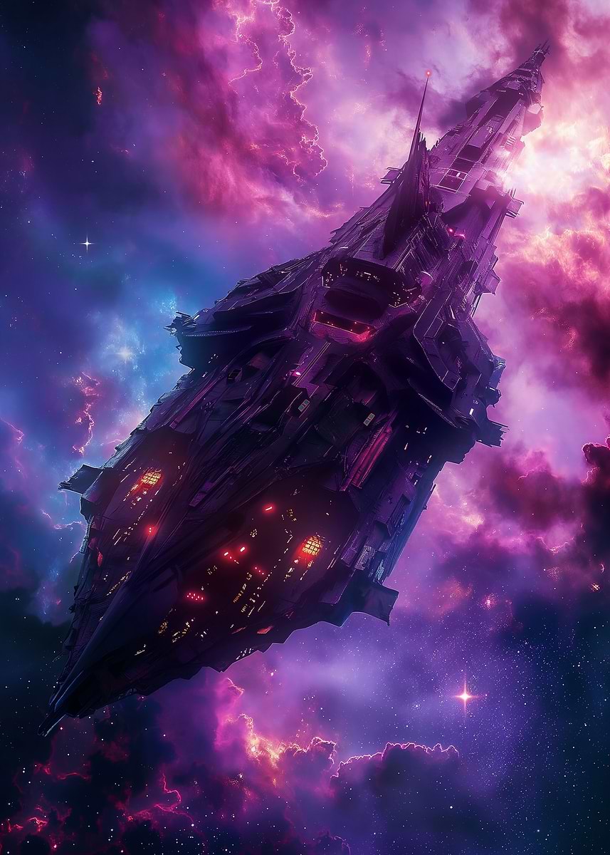 'Galactic Cruiser' Poster, picture, metal print, paint by Rawbin | Displate