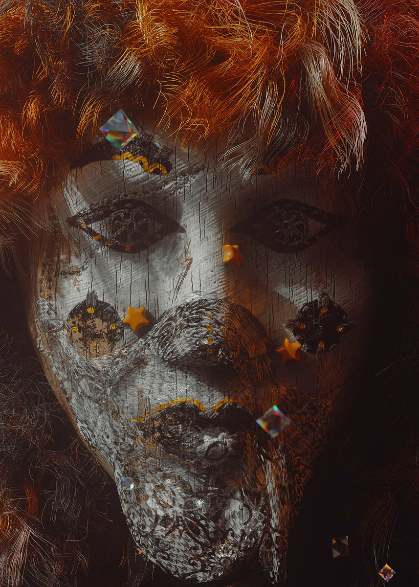 'Quiet Clown 5' Poster, picture, metal print, paint by Troj Visuals ...