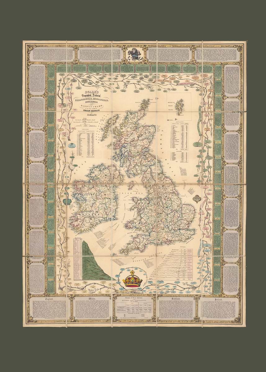 '1851 Britain Ireland Map' Poster, picture, metal print, paint by ...