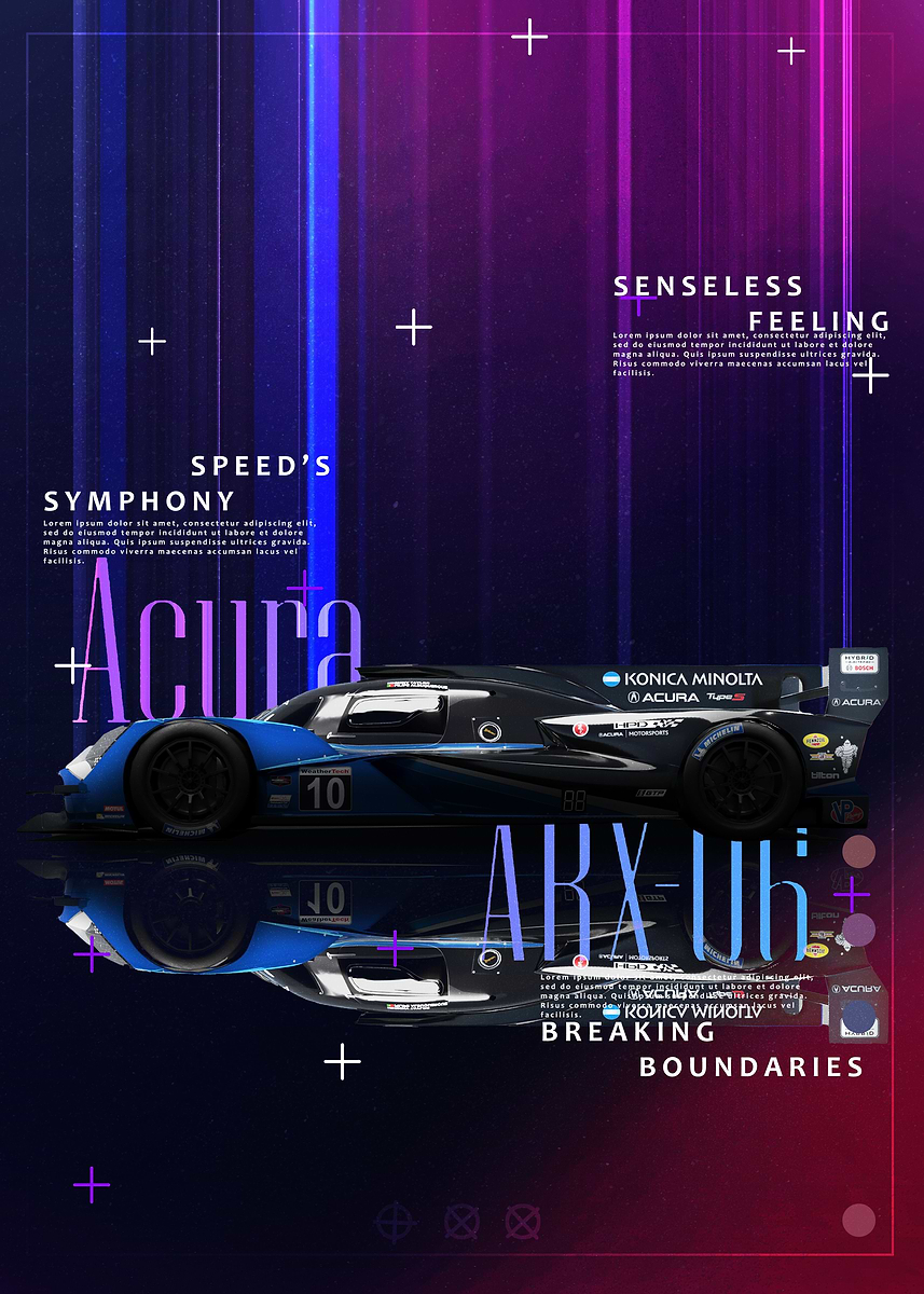 'Acura AXR 06 Hypercar' Poster, picture, metal print, paint by Vineet ...
