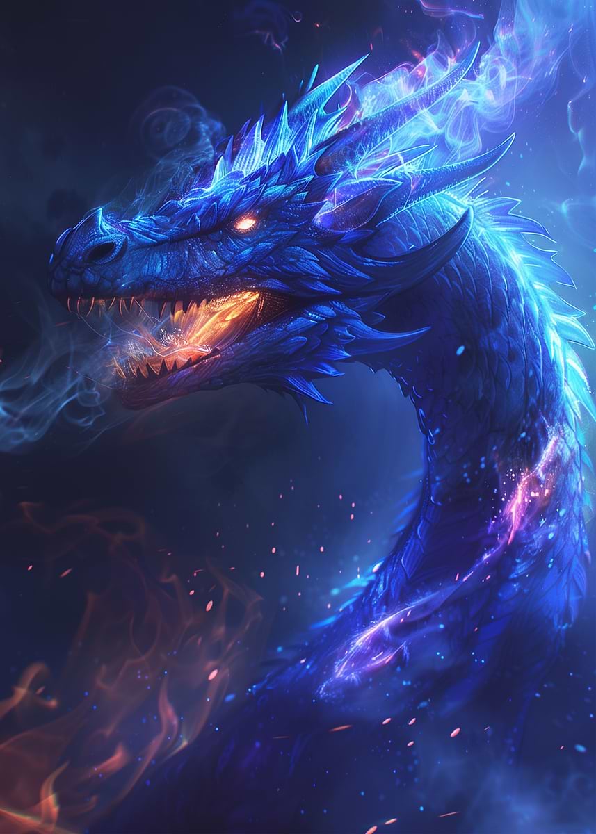 'Neon Dragon Art' Poster, picture, metal print, paint by Creative YS ...