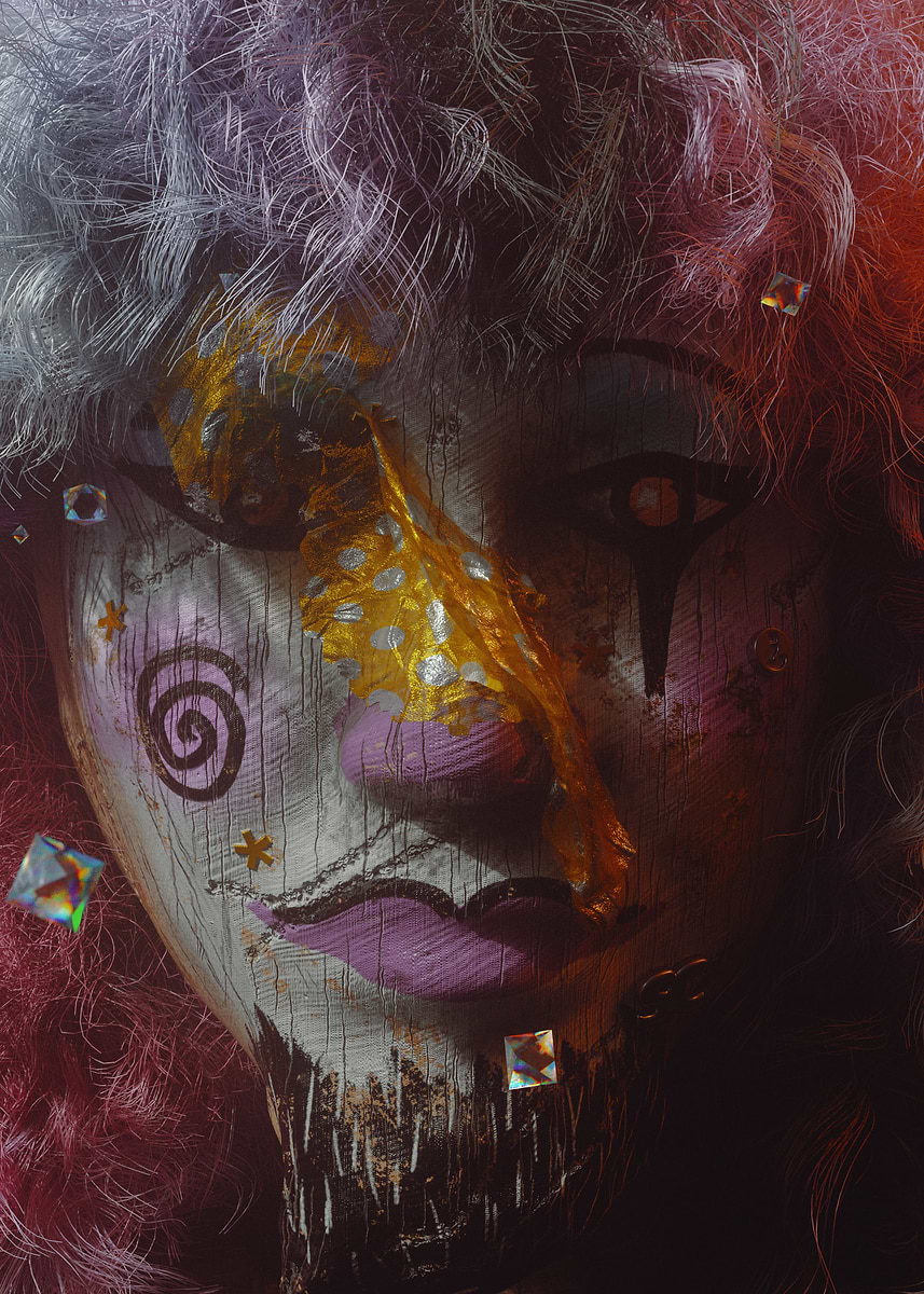 'Quiet Clown 7' Poster, picture, metal print, paint by Troj Visuals ...