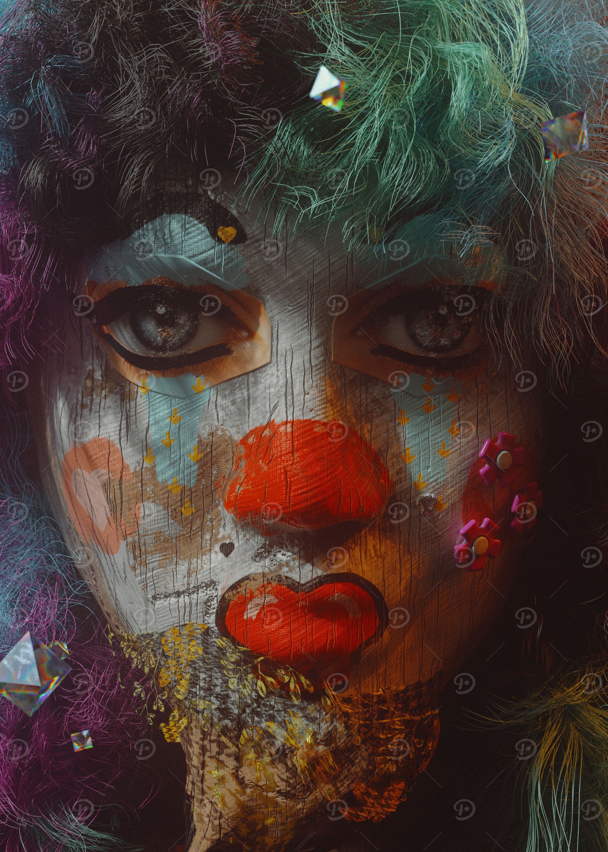 'Quiet Clown 11' Poster, picture, metal print, paint by Troj Visuals ...