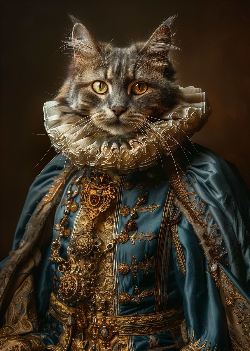 'Royal Cat' Poster, picture, metal print, paint by Leaw Inirba | Displate
