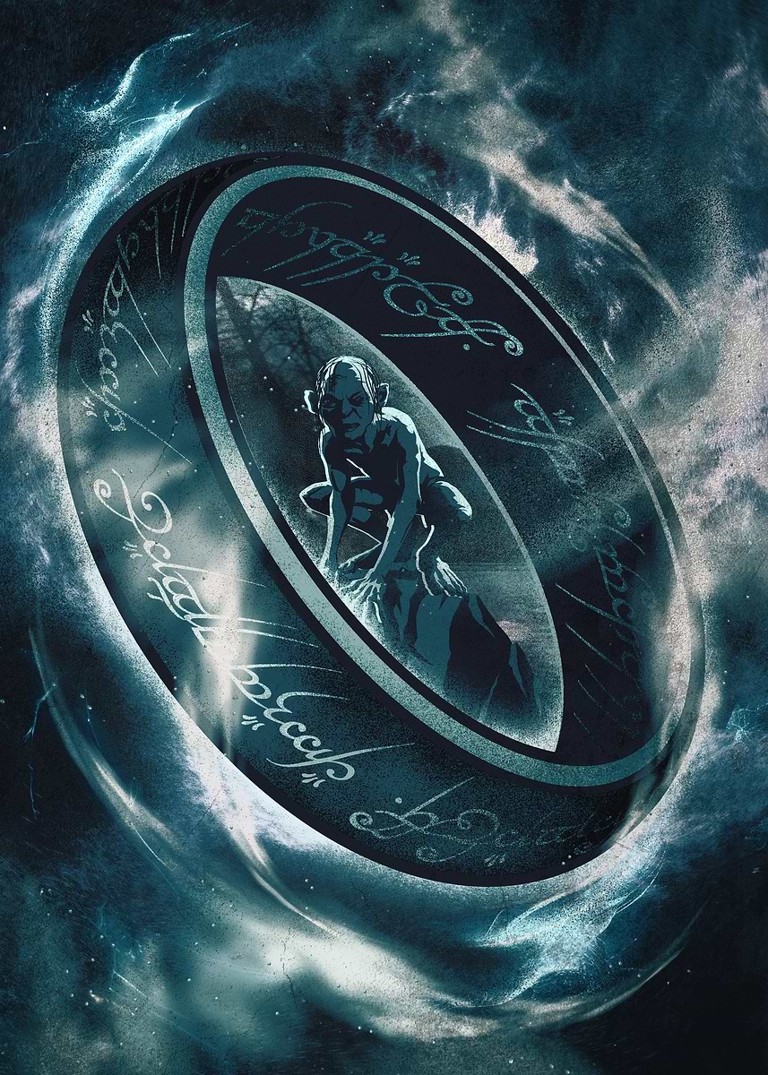 'Gollum and One Ring' Poster, picture, metal print, paint by Middle ...