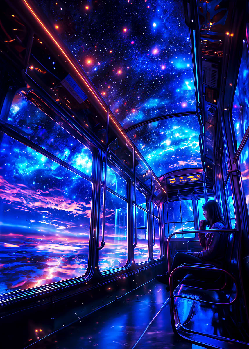 'Space train' Poster, picture, metal print, paint by Ritvik Takkar ...