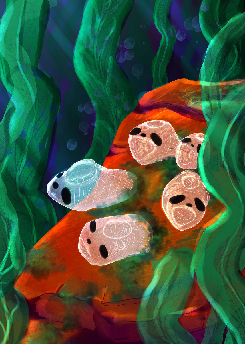 'Skeleton panda sea squirts' Poster, picture, metal print, paint by ...