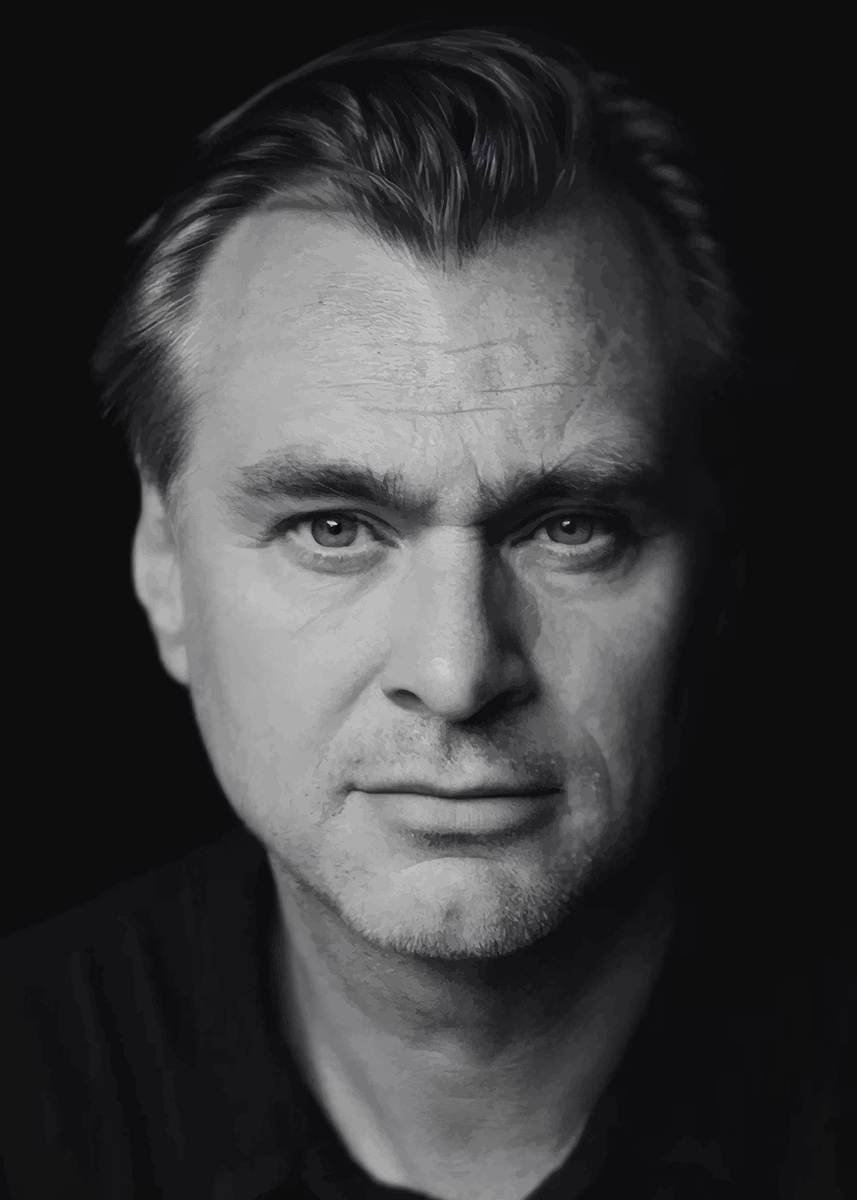 'face Christopher Nolan' Poster, picture, metal print, paint by Aksara ...