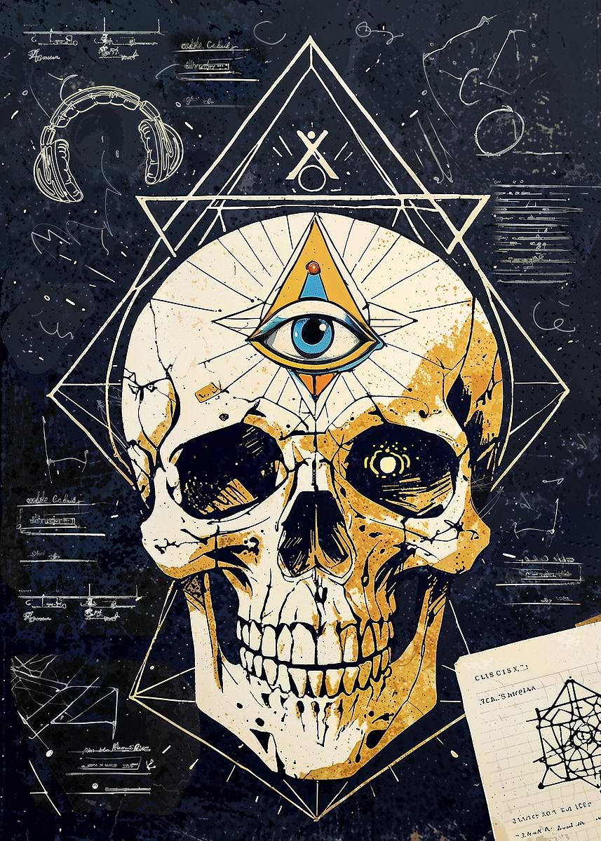 'Third Eye Skull Journal' Poster, picture, metal print, paint by Mudge ...