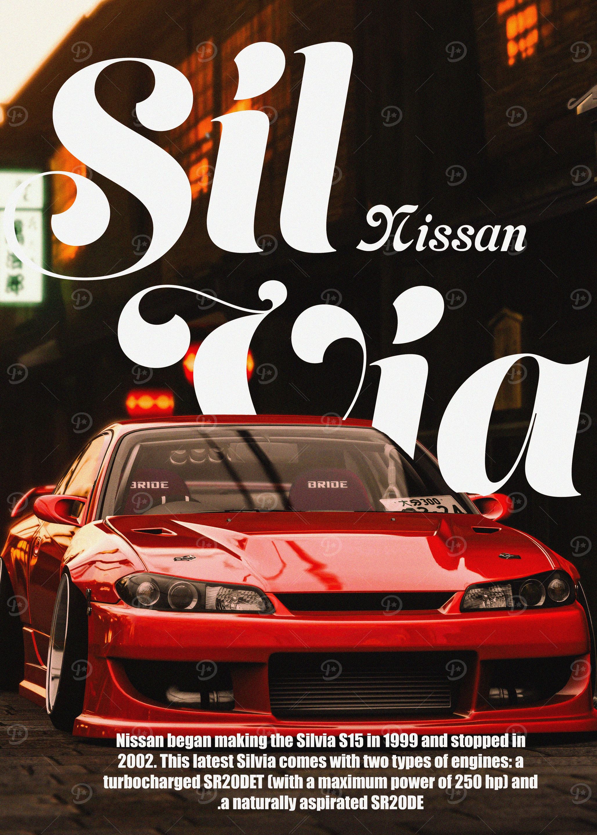 'Nissan Silvia S15 JDM Car' Poster, picture, metal print, paint by Live ...