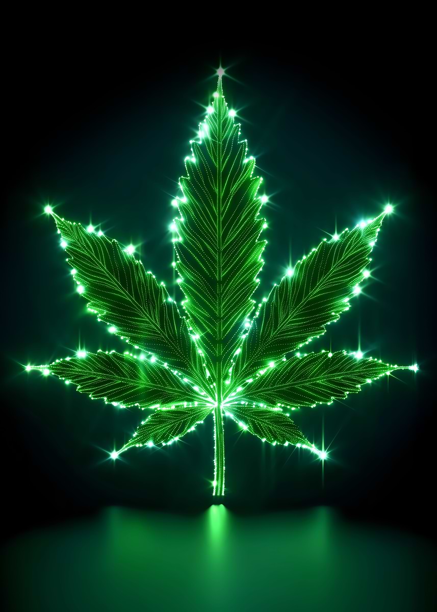 'Green glowing weed' Poster, picture, metal print, paint by Echelon IMG ...