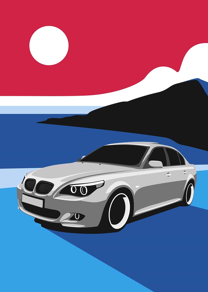 'BMW E60' Poster, picture, metal print, paint by Muezzahero | Displate