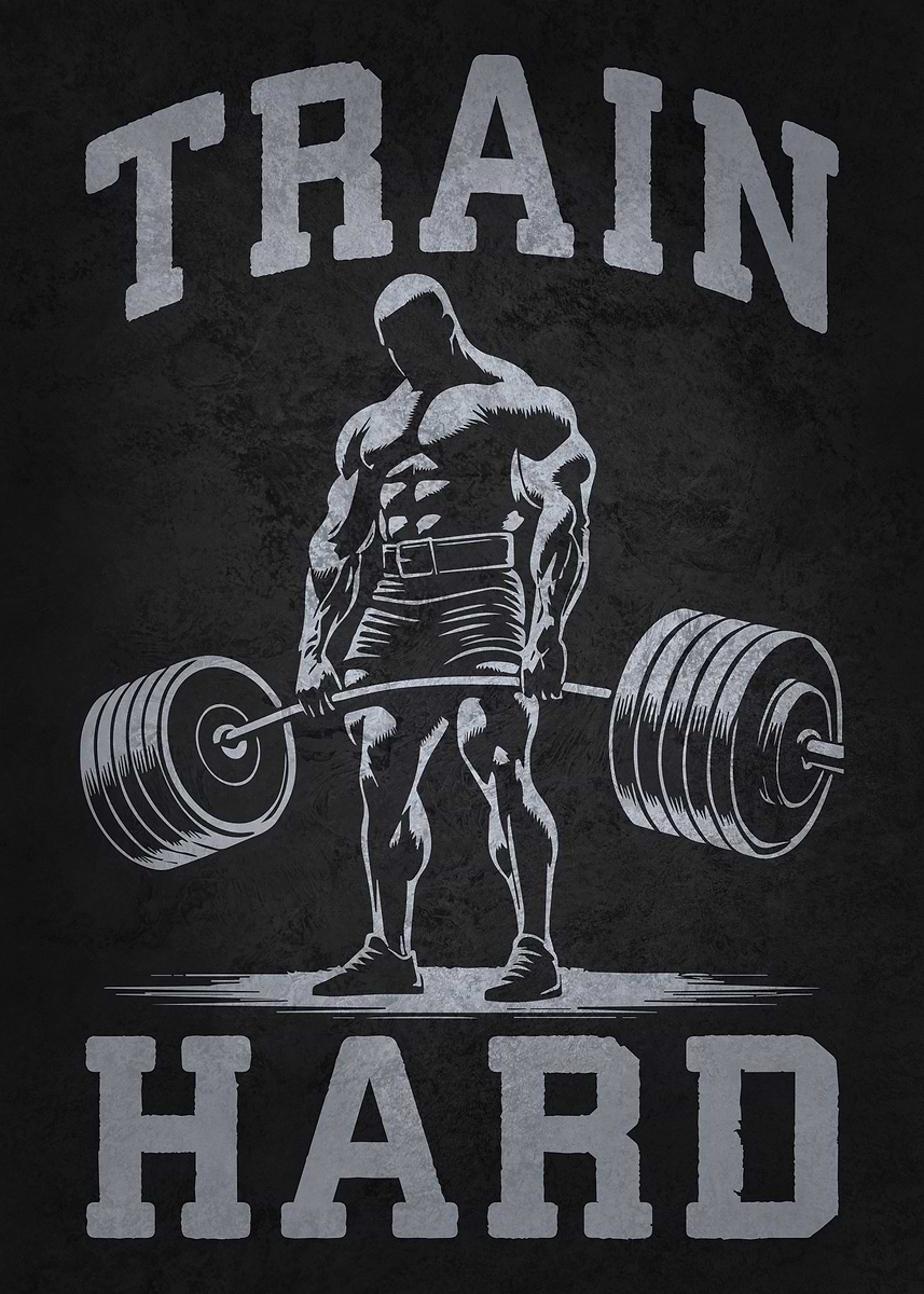'Train Hard Bodybuilder' Poster, picture, metal print, paint by Susumu ...