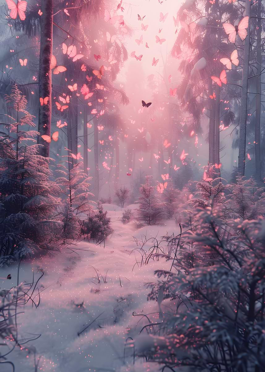 'Beautiful Winter Butterfly' Poster, picture, metal print, paint by ...