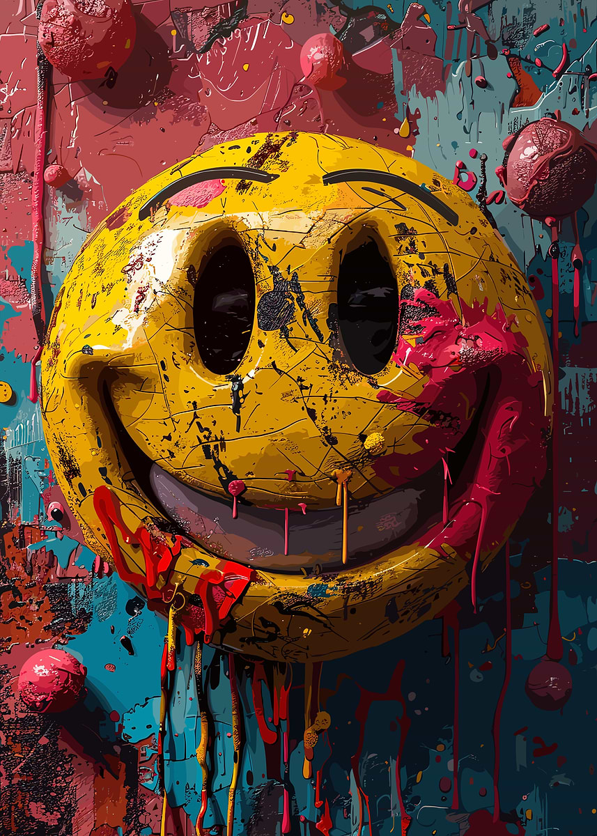 'Vibrant Smiles Crazy Vibes' Poster, picture, metal print, paint by ...