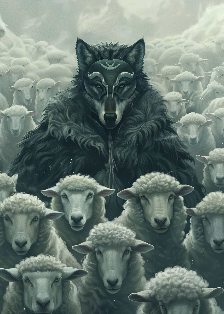 'Wolf Mask Sheep Leader' Poster, picture, metal print, paint by Zenz ...